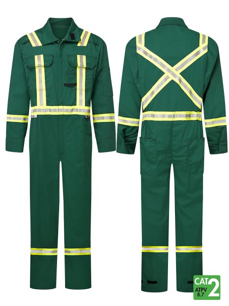 UltraSoft® 7 oz Deluxe Coveralls - Green - Durable Safety Wear — Mann ...