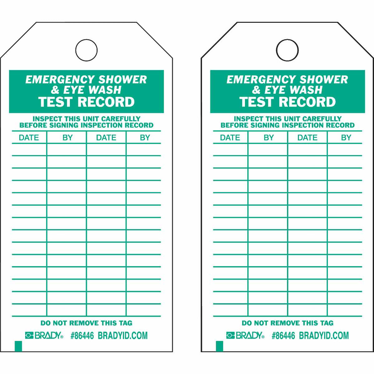 Emergency Shower & Eye Wash Inspection Tags - Safety Store Online ...