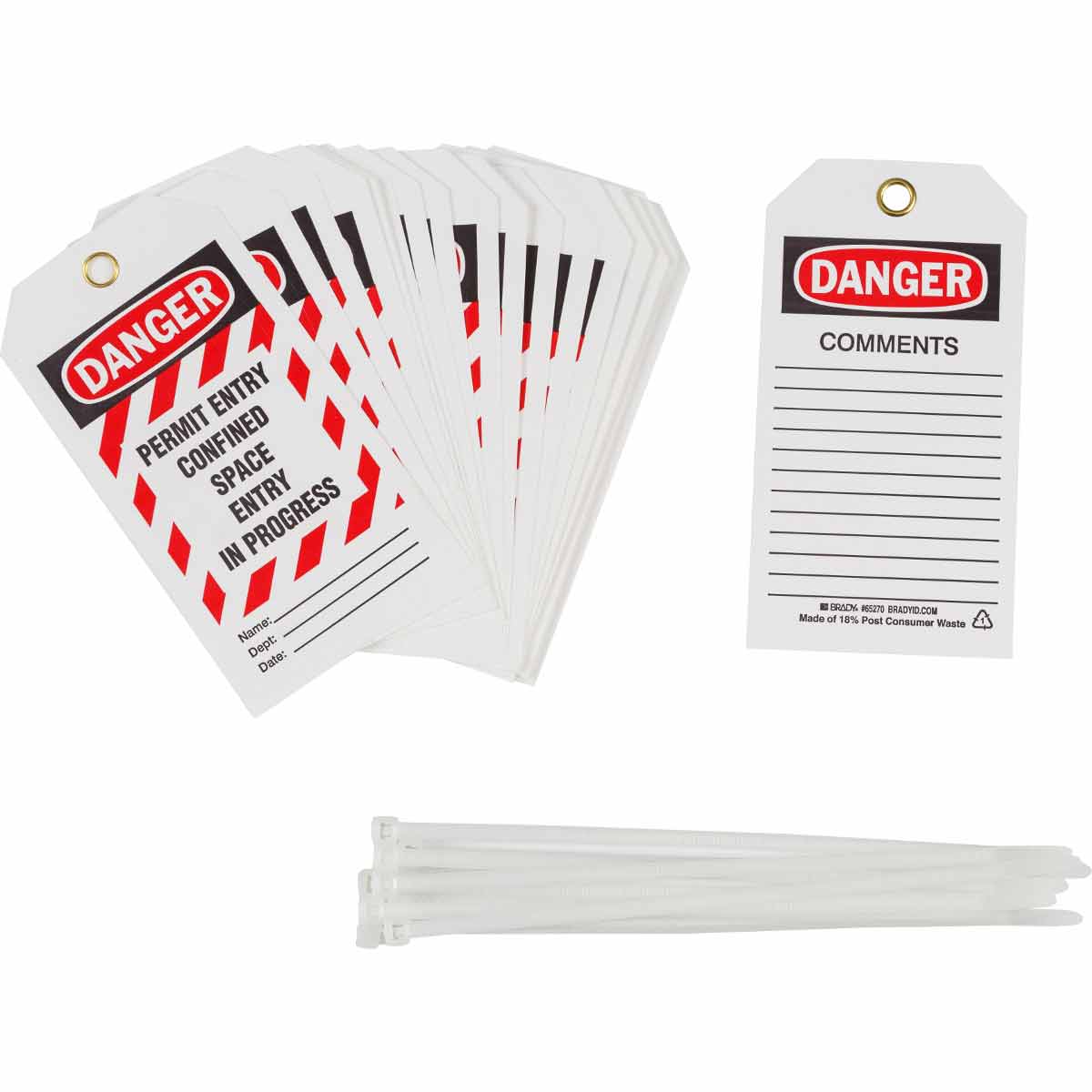 Permit Entry Confined Space Tags - 25 Pack | Online Safety Store — Mann ...