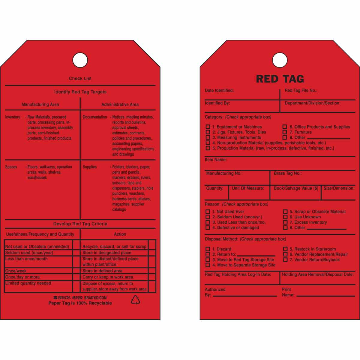 Red Tags - Pack of 100 | Essential Safety Labels for Any Situation ...
