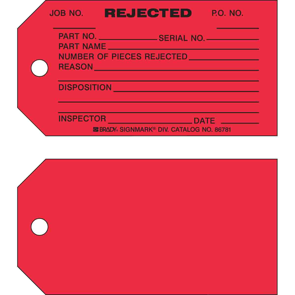 REJECTED Production Tag | Quality Safety Tags for Effective Management ...