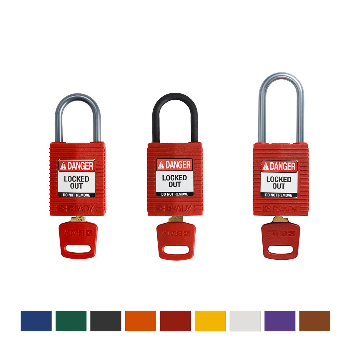 Shop SafeKey Compact Nylon Lockout Padlocks - Keyed Different — Mann Supply
